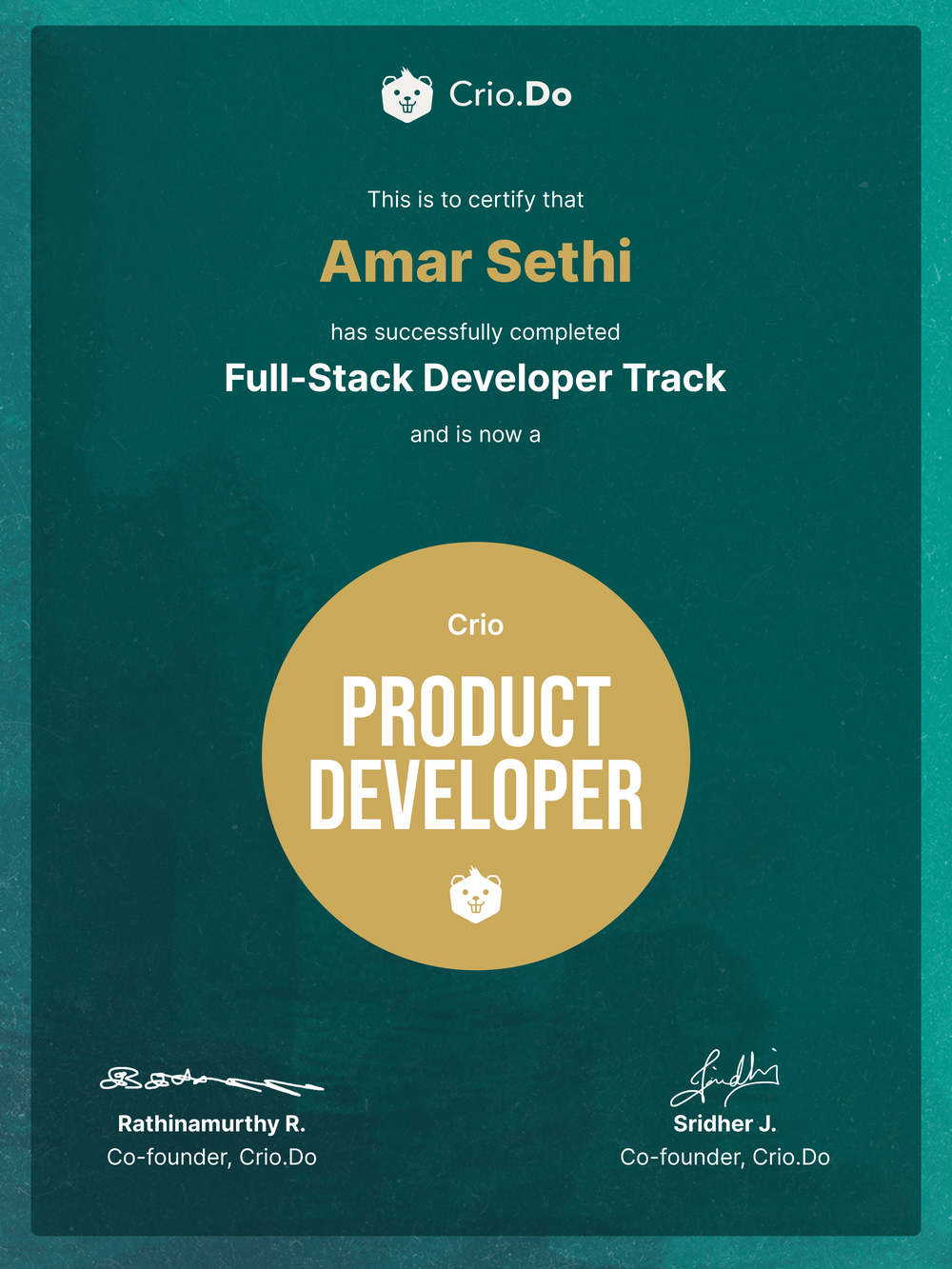 Crio Full Stack Developer Track